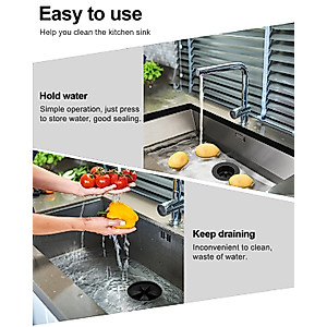 BOTEMY Extended Garbage Disposal Flange Basket Strainer Stopper, Deep 304 Stainless Steel Kitchen Sink Flange for 3-1/2 Inch Standard Sink Drain Hole, Matte Black Deep Sink Disposal Flange Stopper