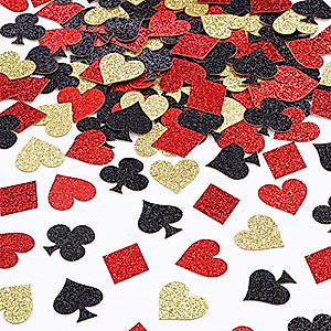 200 Pack Glitter Casino Confetti Decorations, Poker Table Scatter for Las Vegas Game Night Party Supplies