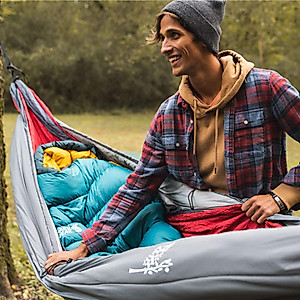 Wise Owl Outfitters Hammock Underquilt for Camping Hammock - Insulated Synthetic Underquilt for Single and Double Hammocks Grey