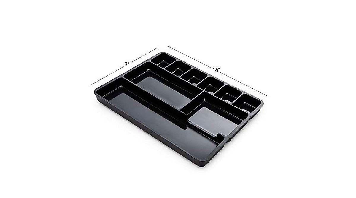 Desk Drawer Organizer Tray with 9 Compartments - 2 Pack for Office & Home