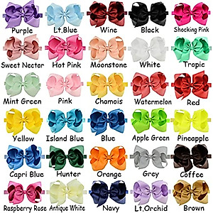 WillingTee 6 Inch 30 Colors Boutique Grosgrain Ribbon Hair Big Bows Headbands for Baby Girls Infants Toddler Kids Teens and Children