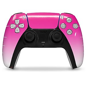WraptorSkinz Skin Wrap compatible with Sony PS5 DualSense Controller Smooth Fades White Hot Pink (CONTROLLER NOT INCLUDED)