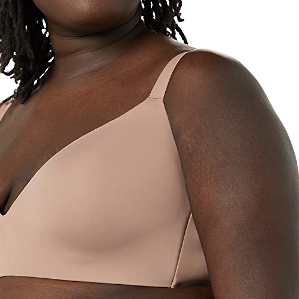 Amazon Essentials Women's Wireless Lightly Lined Bra, Pack of 2, Black/Dusted Pearl, 40A