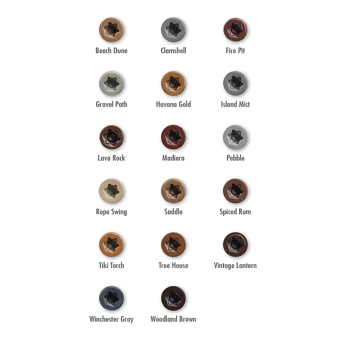 TrapEase 3 Deck Screw 2-1/2" (350) Screws (Pebble Gray/Foggy Wharf/Rainer)