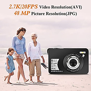 Digital Camera, 30MP 1080P Portable Point and Shoot Camera with SD Card, 2.7" TFT Screen Blogging Camera 8X Digital Zoom Slim Pocket Camera