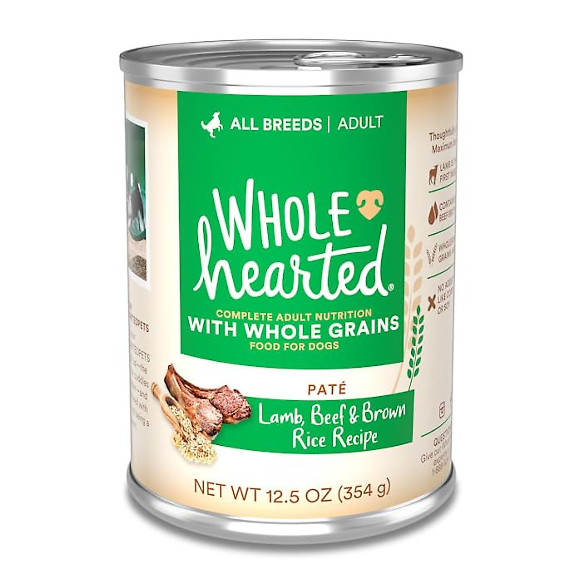 WholeHearted Lamb, Beef & Brown Rice Recipe Pate Dog Food, 12.5 oz.