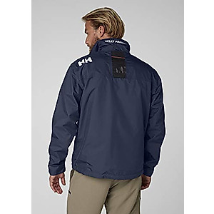 Helly Hansen Men's Crew Midlayer Fleece Lined Waterproof Windproof Breathable Rain Coat Jacket, 597 Navy, Large