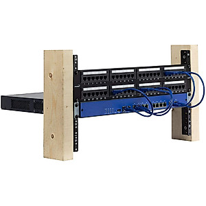 NavePoint 12U Vertical Rack Rail Pair DIY Kit with Hardware, Black