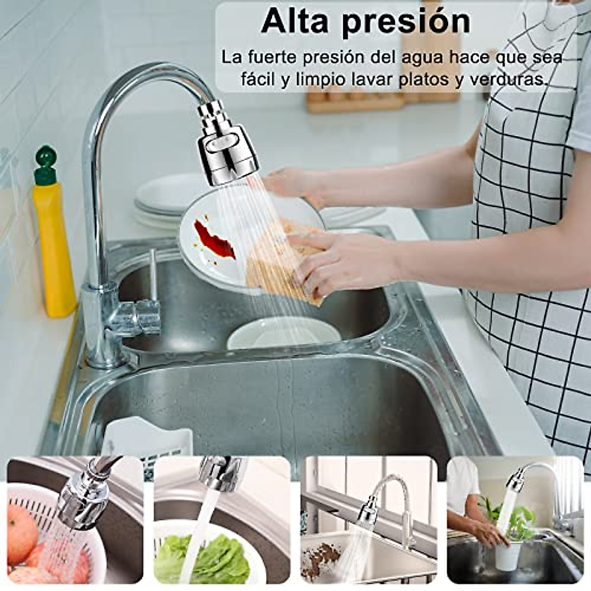 Faucet Aerator, 2022 Kitchen Sink Faucet Sprayer Head 360° Rotatable, High Pressure and Anti -Splash Water Saving Faucet Spray Head Bubbler for for Faucet Replacement Head, G1/2 Connector, 2 Modes