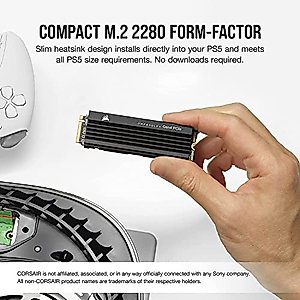 Corsair MP600 PRO LPX 2TB M.2 NVMe PCIe x4 Gen4 SSD - Optimized for PS5 (Up to 7,100MB/sec Sequential Read & 6,800MB/sec Sequential Write Speeds, High-Speed Interface, Compact Form Factor) Black