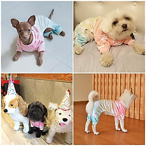 CuteBone Small Dogs Outfit Soft Puppy Onesies Pjs Dog Pajamas Pet Coat Cat Apparel Comfy Doggie Jumpsuit Bodysuit for All Seasons P09XS