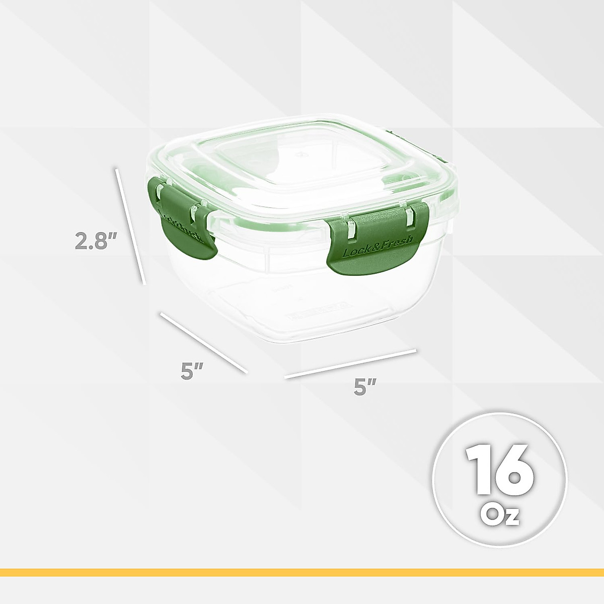 Superio Brand Food Storage Container, 16 oz, Green