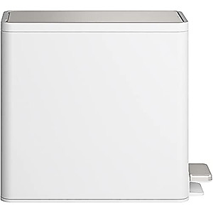 Kohler 20957-STW Trash Bin, 2.5 Gallon, White with Stainless Steel