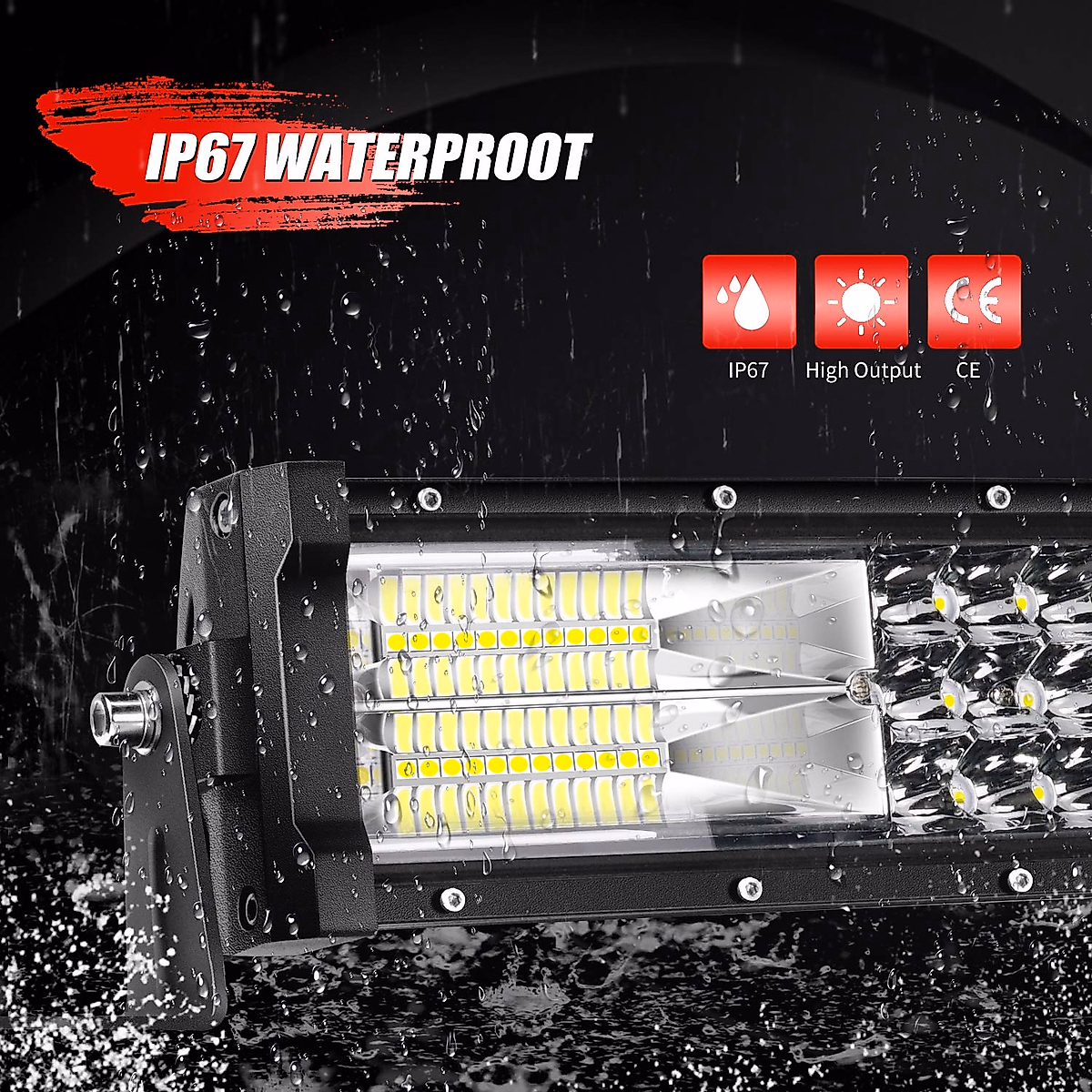 LED Light Bar AUSI 50" Curved 684W Triple Row Light Bars + 2PCS 4in 60W LED Pods Off Road Driving Fog Lights with Rocker Switch Wiring Harness Kit for Trucks Polaris ATV SUV Boat Lighting