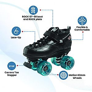 Sure-Grip GT-50 Motion Roller Skate Package - Black sz Mens 9 / Ladies 10