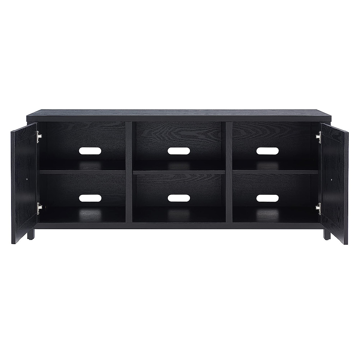 Henn&Hart Rectangular TV Stand for TV's up to 65" in Black, Electric Fireplace TV Stands for the Living Room