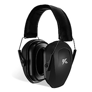 ucho 34dB Shooting Ear Protection - Maximum Hearing Protection for Gun Range, Slim Passive Noise Reduction Earmuffs（Black）