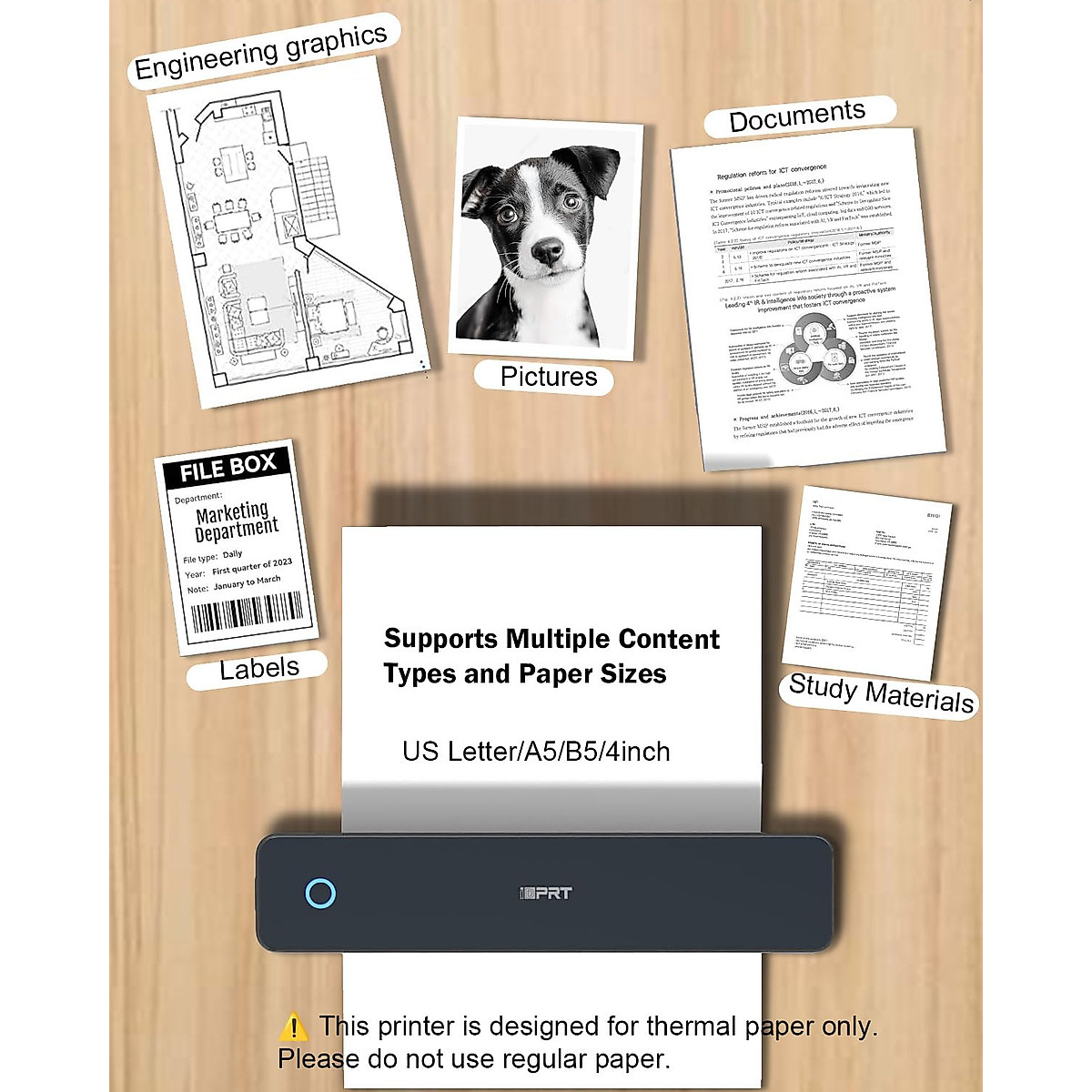 iDPRT Thermal Label Printer Desktop Label Printer for Shipping Packages, 6 IPS Label Maker Work with Windows & MAC, Compatible with USPS, Amazon, Ebay, etc.