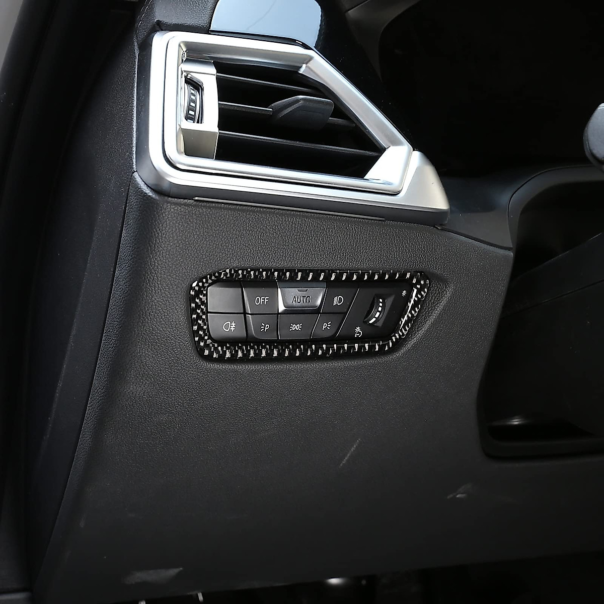 for Toyota GR Supra A90 2019-2022 Real Carbon Fiber?Soft Carbon Fiber?Car Headlight Switch Button Cover Sticker Car Accessories