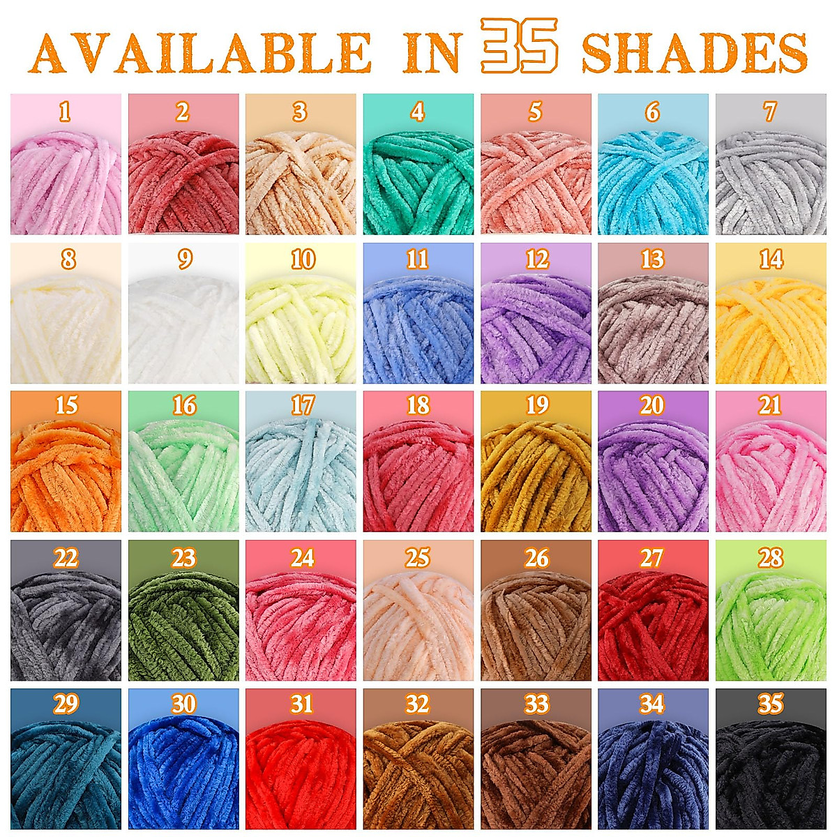 LUNARM Chenille Yarn for Crocheting Knitting, 3 Skein 263 Yard Thick Soft Chunky Fluffy Weaving Plush Yarn for Blankets Clothes Pattern Creations with Big Eye Needles (Dark Red)