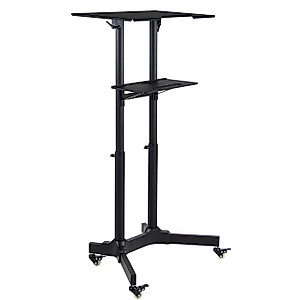 Mount-It! Mobile Standing Height Desk, Portable Podium and Rolling Presentation Lectern, Laptop Stand Up Desk with Caster Wheels (MI-7971)