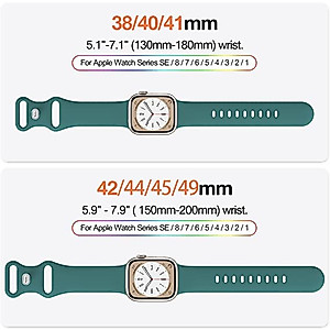 [7 Pack] Mage Plus Silicone Band Compatible with Apple Watch 38mm 40mm 41mm，Women and Men Sport Strap for iWatch Bands Series 8 7 SE 6 5 4 3 2 1-38mm/40mm/41mm