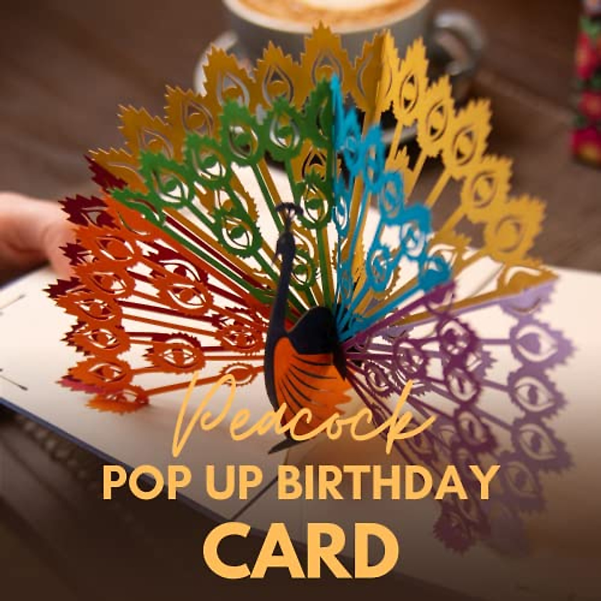Peacock Pop Up Birthday Card by DEVINE Popup Cards | Happy Wedding Anniversary Card for Husband Wife Boyfriend Girlfriend | Romantic Valentines 3D Cards for Her Him Mothers Day Gifts Mom Love Bird