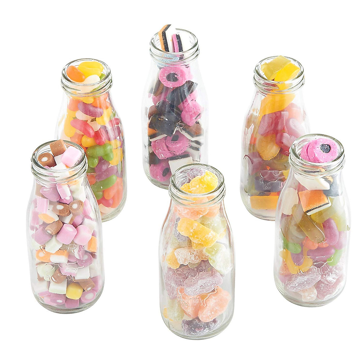 Circleware Dairy Milk Glass Bottles, 10.5 oz, Clear