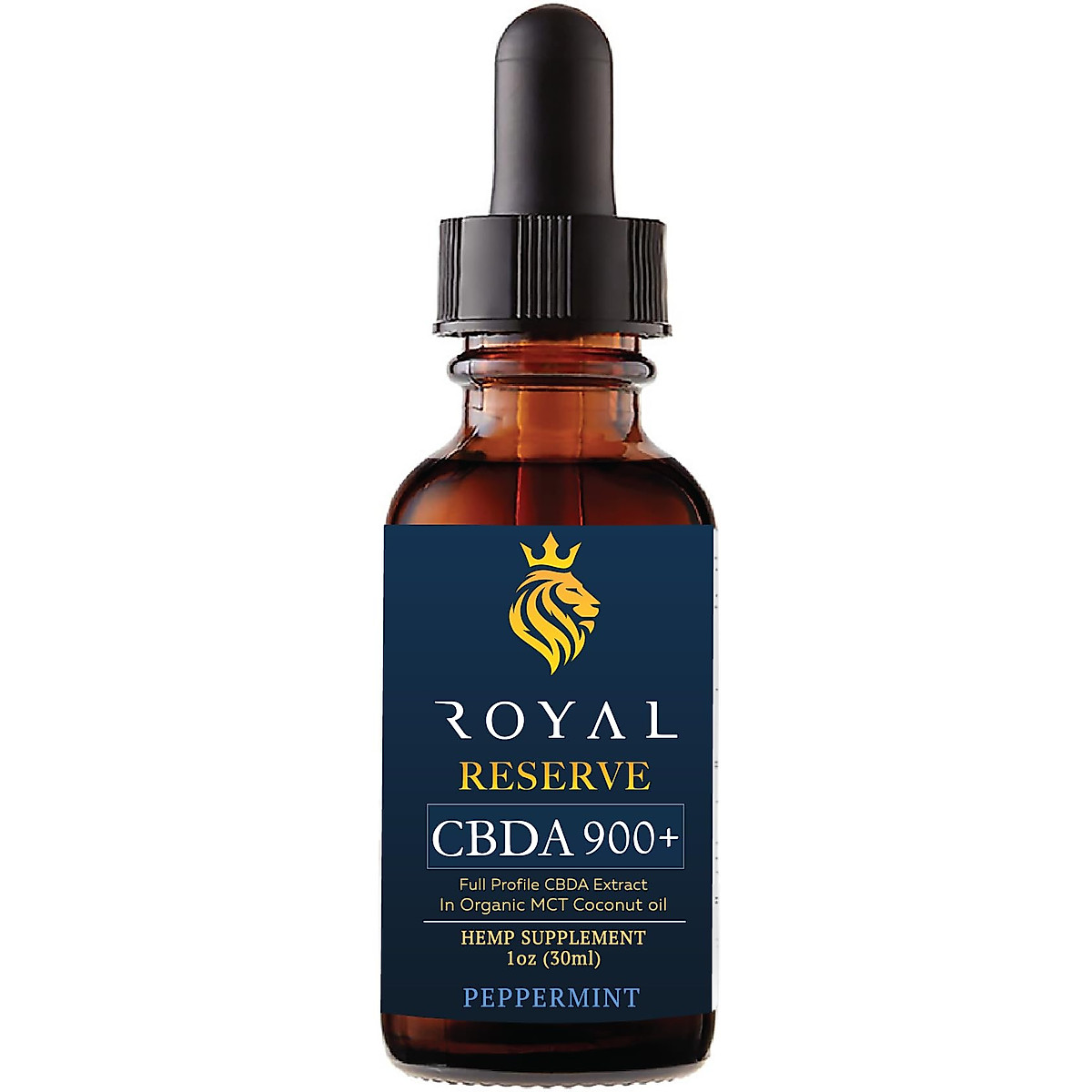 900mg Organic CBDA Enhanced Wellness Drops - Peppermint. Natural Plant Based Nausea, Immune, Muscle & Joint Support - 1oz (30ml) - Royal Reserve