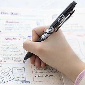 BAZIC Frizz Erasable Gel Pen 0.7mm Black Color, Retractable Clicker Fine Point Inks Pens for Gift Office School, 144-Packs