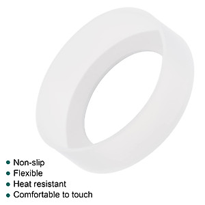 MECCANIXITY Water Bottle Boots, 62mm ID Heat Resistant Protective Anti-Slip Bottom Sleeve Cover for Cup Mug Vacuum Flask, White Pack of 4