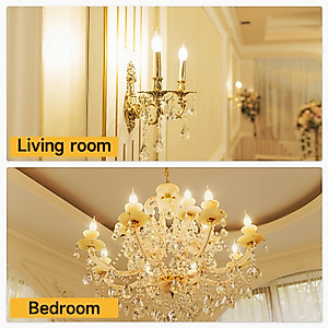 SHINESTAR 8-Pack Chandelier Light Bulbs, 2700K Warm White, 120V 40W Equivalent, E12 Candelabra LED Bulbs, Dimmable