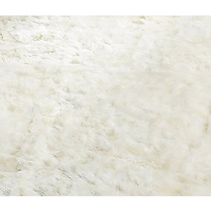 SAFAVIEH Sheep Skin Collection Area Rug - 6' x 9', Natural & White, Handmade Rustic Glam Genuine Pelt, 3.4-inch Thick Ideal for High Traffic Areas in Living Room, Bedroom (SHS211A)