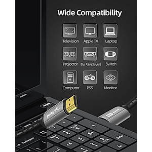 8K HDMI 2.1 Cables, High Speed HDMI Cords Support to 48Gbps 4K @120Hz 8K @60Hz DTS:X HDR10 HDCP 2.2 & 2.3 for Sony Samsung LG TCL HDTVs,Roku TVs,PS5,Blu-ray,RTX 3090 (8K 25FT HDMI Cables)