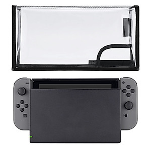 PlayVital Transparent Dust Cover for Nintendo Switch OLED, Waterproof Dust Guard for Nintendo Switch, Anti Scratch Dust Proof Cover Sleeve for Nintendo Switch & Switch OLED Charging Dock
