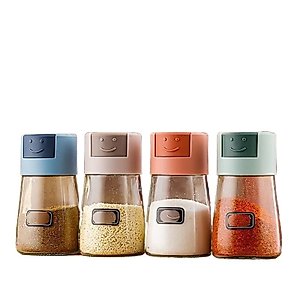 Gold Salt And Pepper Shakers, Measuring Salt And Pepper Shakers, Accurately Quantifying Each 0.5g-1/8 Tsp, Quantifying Spice Dispenser, Salt Shaker With Lid, Airtight Transparent Glass Flavoring Bottl