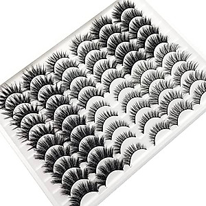 30 Pairs 20MM False Eyelashes pestañas Wholesale 6 Styles Mixed Lashes 3D Fluffy Volume Dramatic Faux Mink Eyelashes Pack（303）