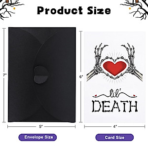 D24TIME Skeleton Halloween Wedding Card-Romantic Til Death Wedding Anniversary Card for husband wife Couples Spooky Anniversary Card for Boyfriend Girlfriend-Bridal Party Card-Til Death-4"×6"