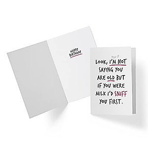 Funny Birthday Card For Men and Women, Single Large 5.5 x 8.5 Happy Birthday Card For Him Or Her, Birthday Card For Husband, Birthday Card For Brother - Birthday Card For Sister, Birthday Card For Son, Nephew, Niece - Karto - Old Milk
