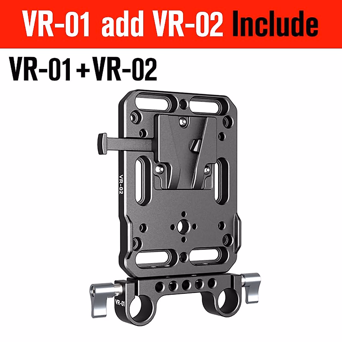 ZGCINE VR-01 VR-02 VR-03 V Mount Battery Plate W/Rod Clamp Standard V Lock Battery Plate Adapter with Automatic Lock Protection VR-03