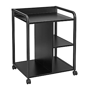 Bertha Burney Printer Stand, 3-Tier Printer Cart with Storage, Mobile Rolling Printer Table with Wheels, Printer Cart with Machine Computer Tower Stand for Home Office