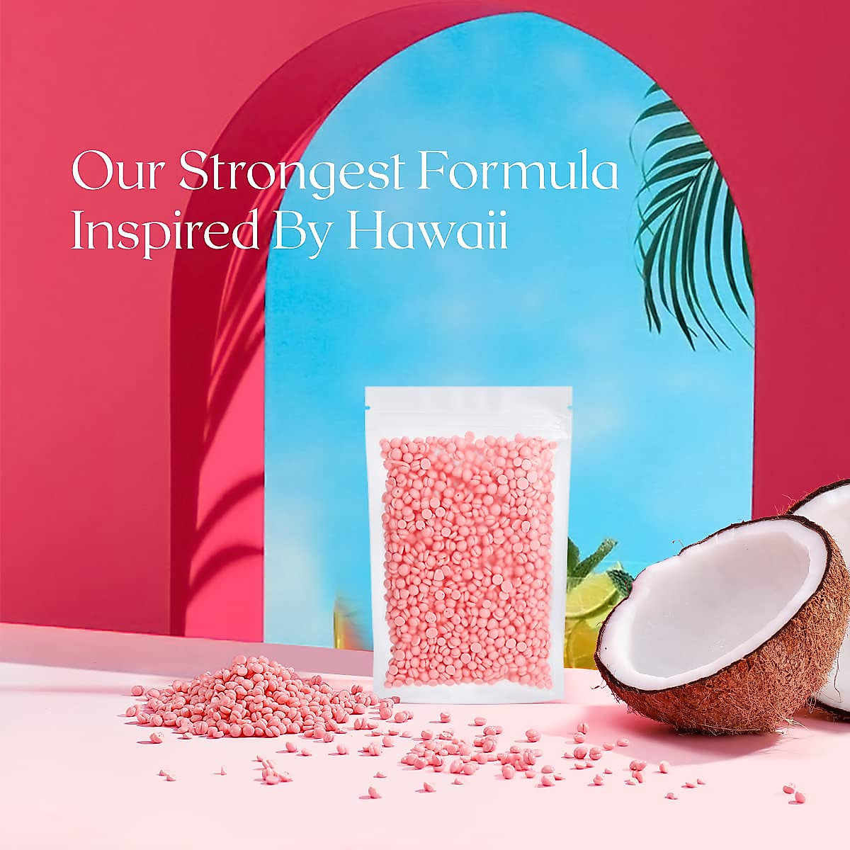 PinkLAwax Hard Wax Beads for Hair Removal, Bikini Wax Beads for Brazilian Waxing, 100g /0.22lb / 3.53 oz Hard Wax Beans with Rose Formula Prefect for Sensitive Skin, Coarse Hair, Bikini, Full Body, Facial and Legs at Home (100g)