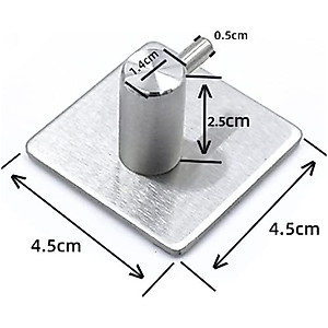 Towel Hooks Bathroom Coat Robe Hook，No Punch Heavy Duty Waterproof Hanging Cap Adhesive Hook for Bathroom, Bedroom, RV & Kitchen - 4 Pieces (Sliver)