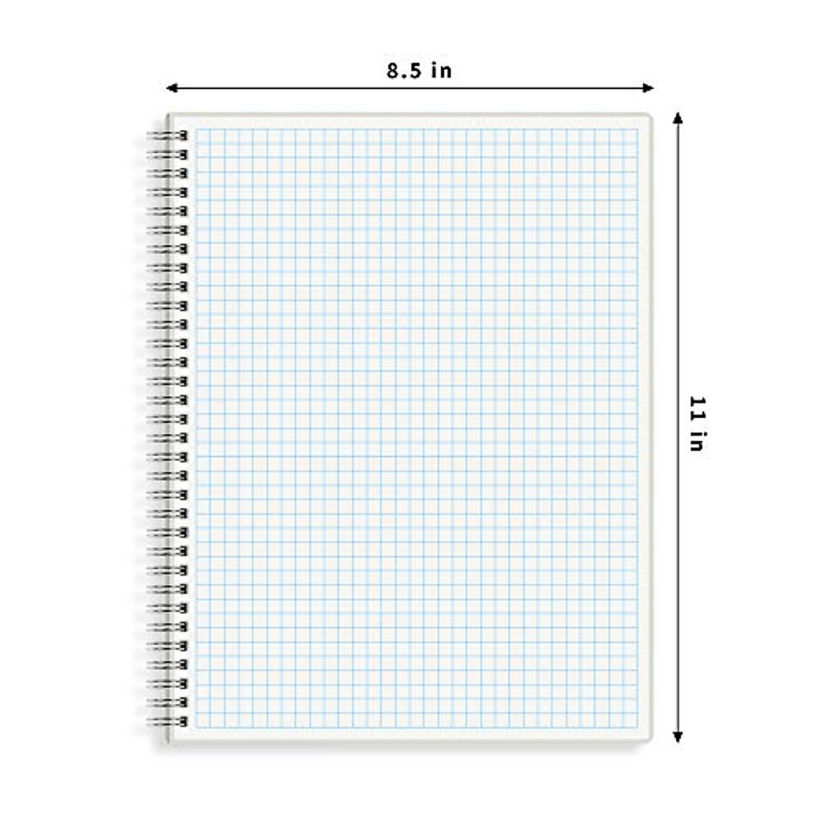 HULYTRAAT Large Graph Ruled Wirebound Spiral Notebook, 8.5 x 11 Inches, 4 X 4 Quad Ruled (4 sq/in) Paper Pad, Premium 100gsm Ivory White Acid-Free Paper, 128 Squared/Grid Pages per Book (Pack of 2)