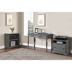 OSP Home Furnishings Country Meadows 48 Inch Writing Desk with Drawer, Plantation Grey