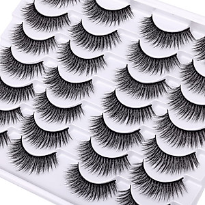Newcally Lashes False Eyelashes Natural Fluffy Light Volume Faux Mink Lashes 14 Pairs Pack