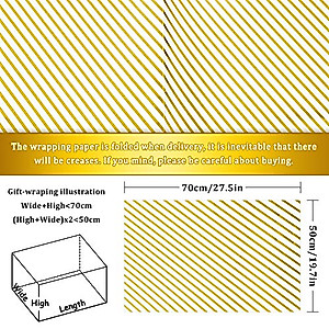 Whaline Gift Wrapping Paper Set 8 Sheet White Gold Wrapping Paper with 10 Pull Bows & 24 Yard Glitter Ribbon Star Dot Stripe Foil Decorative Art Paper for Birthday Christmas Valentine's Day