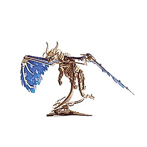 UGEARS Windstorm Dragon 3D Puzzle - Self-Assembly 3D Wooden Puzzles for Adults and Kids - Realistic 3D Dragon Puzzle Wood Model Kit with Rubber Band Motor - Laser-Cut Wooden Puzzle Mechanical Toy
