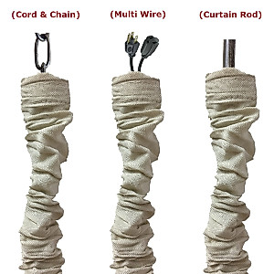 Royal Designs, Inc. CC-1-LB Beige Cord & Chain Cover 4' Linen Fabric Touch Fastener, Linen Beige
