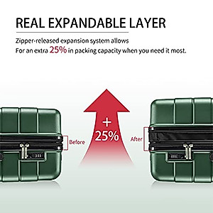 Fochier 3 Piece Expandable Luggage Set with TSA Lock, Hard Shell Rolling Suitcase Set with 4 Spinner Wheels for Women Man, 20 24 28 Inch